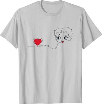 Betty Boop Line Art Liebe dich selbst, Herz T-Shirt