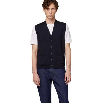 Alpha Studio Gilet - - Jackets - Herren - Blau - L