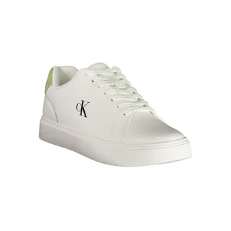 Calvin Klein Logo-Print Leather Sneakers - White