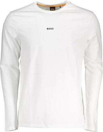 HUGO BOSS Homme, Tops, Blanc, Taille: 3XL T-shirt &agrave; Manches Longues en Coton Blanc pour Homme