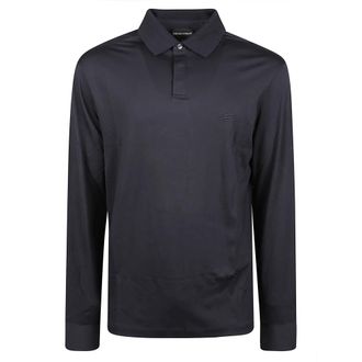 Emporio Armani Langarm Poloshirt - - Tops - Herren - Blau - L