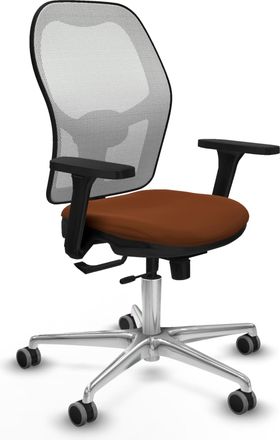 Piqueras y Crespo B&uuml;rostuhl mit 3D-Armlehnen, h&ouml;henverstellbare Lendenwirbelst&uuml;tze, ausgestattet mit Syncro/Traslack und Schaumstoff, Wei&szlig;/Braun