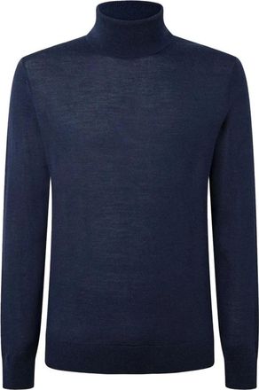 Hackett Pull en laine m&eacute;rinos et soie - Homme - Pulls - Bleu - Taille: XL