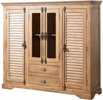 Massivmoebel24 Highboard Mango 160x45x142 beige ge&ouml;lt toulouse 15