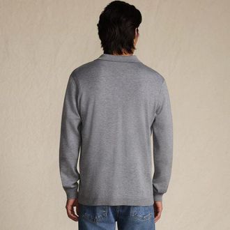 Lands End Jersey-Sweaterjacke mit Brusttaschen, Herren, Größe:52-54 regular, Grau, Wolle/Polyester/Polyacryl, by Lands End