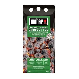 Weber Grill-Briketts aus Kokosnussschalen (2kg Sack), leistungsstark, f&uuml;r Lange und konstante Glut, ideal f&uuml;r l&auml;ngeres Grillen des Grillguts, 100% nat&uuml;rlich