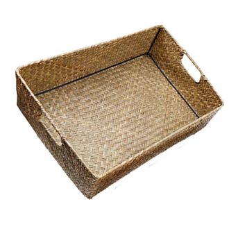 UPKOCH Seegras Aufbewahrungskorb Gewebter Korb Rechteckig Ablagekorb 30X20X10CM Haushalt Multifunktional Aufbewahrung Kleinigkeiten Organizer K&uuml;che Bad Schla