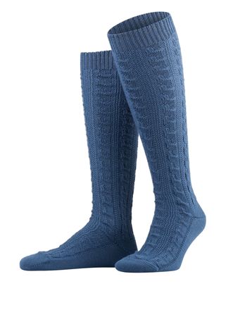 Lusana Lusana Trachten-Kniestr&uuml;mpfe blau