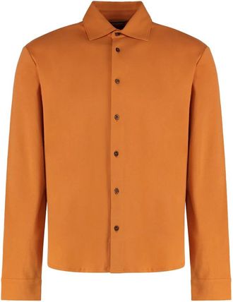 Moorer Homme, Chemises, Orange, Taille: M Chemise orange &agrave; manches longues, polyvalente et &eacute;l&eacute;gante