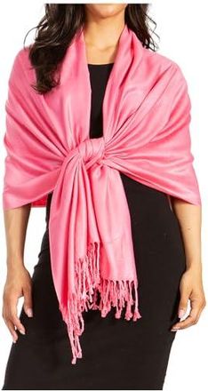 Sakkas 78 X 28 Rayonne de Bambou Doux Solide Pashmina Feel Châle/Wrap/Étole - Melon