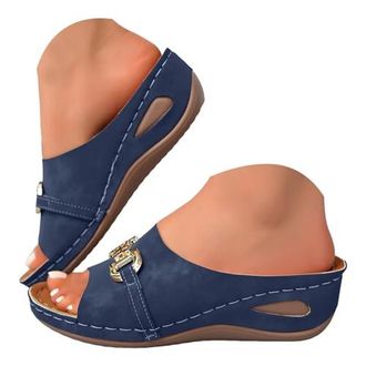 Generic Sandales d&eacute;t&eacute; habill&eacute;es pour femme avec soutien de la vo&ucirc;te plantaire - Semelle orthop&eacute;dique antid&eacute;rapante - Chaussures de marche orthop&eacute;diques &agrave; enfi