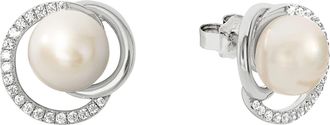 Joop 925 Sterling Silber Damen Schmuck, mit Zirkonia synth., mit Süßwasserzuchtperle, Silber, Kommt in Schmuck Geschenk Box