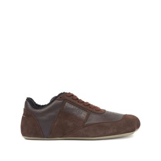 Maison Margiela Femme, Chaussures, Brun, Taille: 41 EU Baskets Marron avec Logo Patch