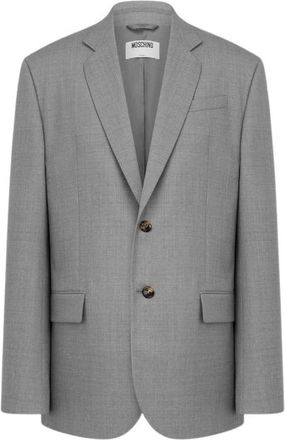Moschino Homme, Costumes, Gris, Taille: 2XL Wool Canvas Jacket