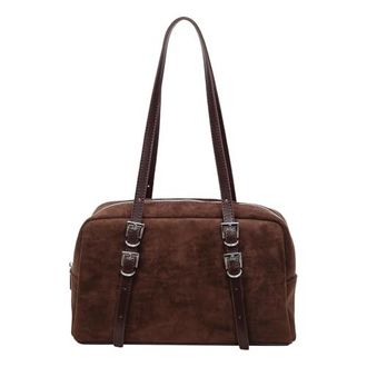 Generic Sac fourre-tout en polyur&eacute;thane pour femme avec fermeture &eacute;clair - Grande capacit&eacute; - Pour voyage, shopping, usage quotidien, caf&eacute;, 12.2x7.48x3.54inch