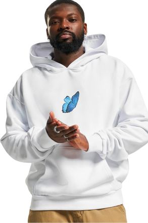 Mister Tee Upscale Unisex Kapuzenpullover Le Papillon Heavy Oversize Hoody, Unisex Hoodie mit Rückenprint, Oversize Fit, White, 4XL