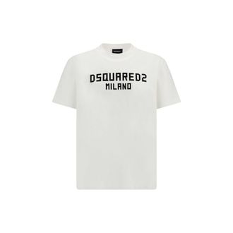 Dsquared2 Dsquared&sup2; Wei&szlig;es Baumwoll-T-Shirt