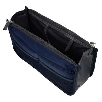 Garneck Doublure de Paquet Multi-Poches Imperm&eacute;able Grosse Capacit&eacute; Double Couche Trousse de Rangement Pliable pour Paquet &agrave; Main Couleur Bleu Marine Organise