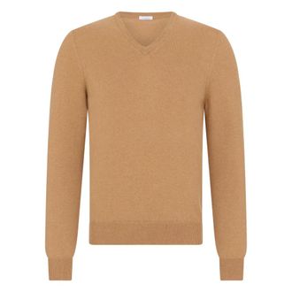 Malo Homme, Pulls, Brun, Taille: 5XL Pull en cachemire &agrave; col en V