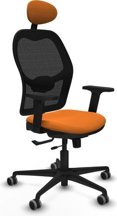 Piqueras y Crespo Schreibtischstuhl mit Armlehnen, h&ouml;henverstellbarer Lendenwirbelst&uuml;tze und festem Kopfteil, ausgestattet mit Syncro/Traslack und injiziertem Schaumsto