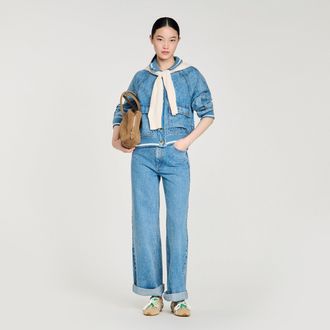 Sandro Weite, gerade Washed-Jeans