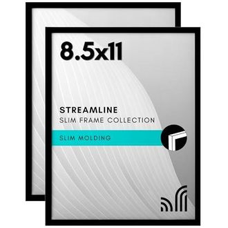 Americanflat 22x28 cm Bilderrahmen Set aus Kunststoff (2er Pack) - 28x22 cm Fotorahmen mit bruchsicherer Scheibe - inklusive Ständer und integrierter Aufhängung fü