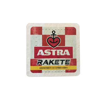 Astra Bier Naturstein Untersetzer Bieruntersetzer Bierdeckel mit Original Astra-Etiketten, Geschenkidee aus St. Pauli (Rakete)