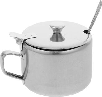 Angoily Edelstahl Gew&uuml;rzglas mit Deckel und L&ouml;ffel Mittelgro&szlig;er Zuckerbeh&auml;lter f&uuml;r Salz und Gew&uuml;rze Platzsparende Aufbewahrung f&uuml;r K&uuml;che und Haushalt