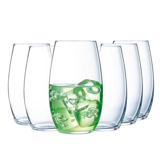 Chef et Sommelier Collection Primary - 6 gobelets 40 cL en Cristallin - Moderne et &eacute;l&eacute;gant verre &agrave; eau et &agrave; soda - R&eacute;sistance hors norme - Transparence absolue Q6356