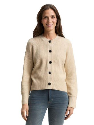 Tom Tailor Strickjacke mit Rippb&uuml;ndchen