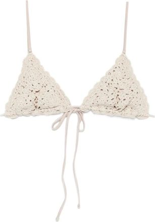 Frankies Bikinis Femme, Maillots de bain, Beige, Taille: 40 FR Elena Crochet Triangle Bikini Top