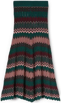 Motivi Femme, Jupes, Vert, Taille: 40 FR Jupe Tricot Motif Chevron