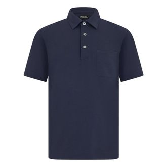 Ermenegildo Zegna Polo-Shirt mit aufgesetzter Tasche - - Tops - Herren - Blau - 2XL