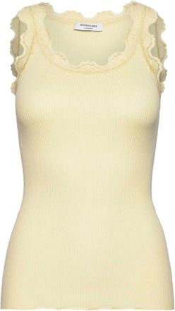 Rosemunde Femme, Tops, Beige, Taille: 40 FR Haut Jaune Pastel Avec Dentelle