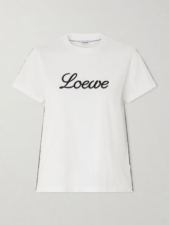 Loewe T-shirt En Jersey De Coton &Agrave; Broderie - Blanc
