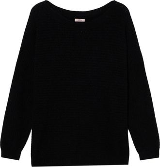 Oltre Femme, Pulls, Noir, Taille: 42/44 FR Pull Col Bateau