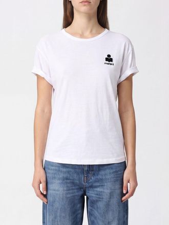 Isabel Marant T-shirt slim fit en lin avec logo floqu&eacute; et &eacute;paules tombantes
