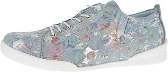 Andrea Conti Damen Sneaker Leder florales Muster Schnürung 0349034, Größe:41 EU, Farbe:Blau