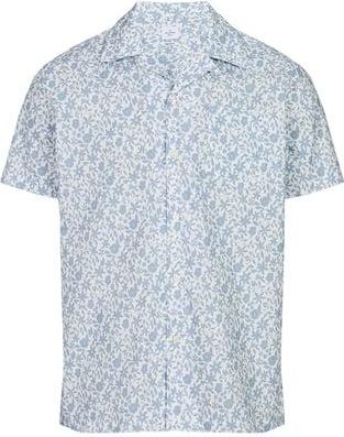 Au Printemps Paris Chemise manches courtes &agrave; fleurs en coton