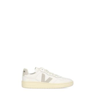 Veja Homme, Chaussures, Blanc, Taille: 40 EU Baskets en Cuir Blanc avec Logo V