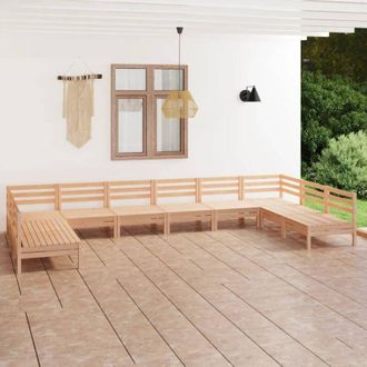 vidaXL 10-tlg. Garten-Lounge-Set Massivholz Kiefer vidaXL