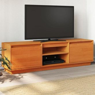 vidaXL Meuble tv cire marron 140x35x40 cm bois pin massif - Vidaxl