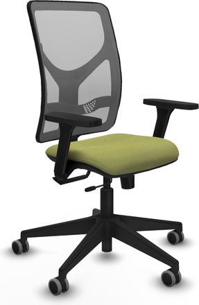 Piqueras y Crespo B&uuml;rostuhl mit weichen R&auml;dern, mit 3D-Armen, h&ouml;henverstellbare Lendenwirbelst&uuml;tze, ausgestattet mit Syncro/Traslack und Schneideschaum, Grau/Olivgr&uuml;n