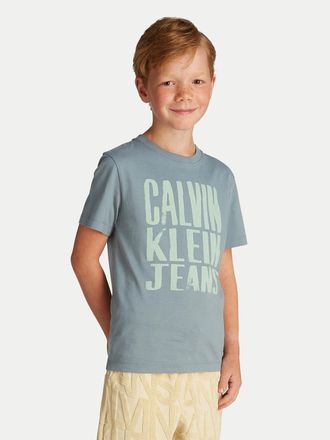 Calvin Klein Jeans T-Shirt Slogan Graphic IB0IB02459 Blau Regular Fit