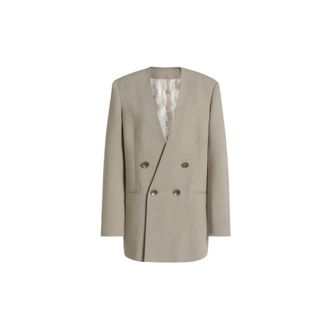 Alberta Ferretti Femme, Vestes, Brun, Taille: 46 FR Veste crois&eacute;e en tweed