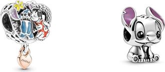 Pandora Moments Disney Ohana Lilo & Stitch Inspiriertes Charm aus Sterling-Silber und 14 Karat rosévergoldeter Metalllegierung mit Cubic Zirkonia DISNEY Charm