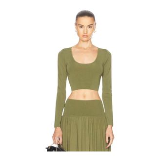 Zimmermann Knit Scoop Top aus Ponte Jersey - - Knitwear - Damen - Gr&uuml;n - XS