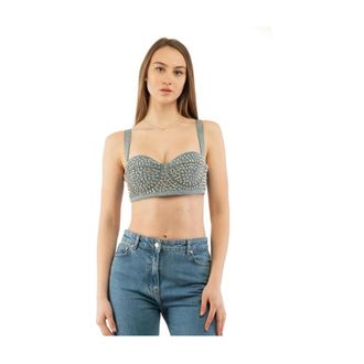 Moschino Femme, Tops, Gris, Taille: 38 FR D&eacute;bardeurs en coton
