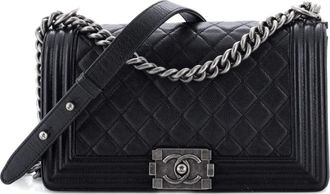 Chanel Boy Flap Bag Quilted Caviar Old Medium crossbody bag - Schwarz