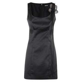 Rotate Schwarzes Satinblumen 3D Kleid - - Dresses - Damen - Schwarzk - M